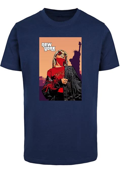 Merchcode T Shirt Merchcode Herren Grand New York T Shirt Round Neck 1