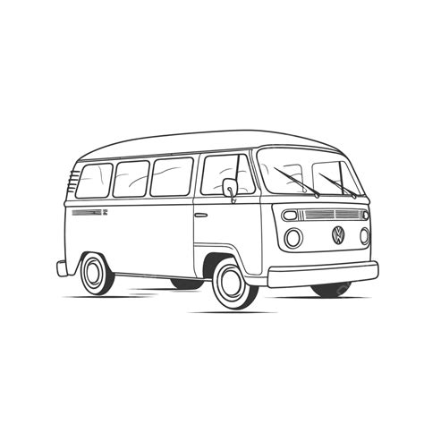 Vintage Vw Bus Coloring Coloring Pages