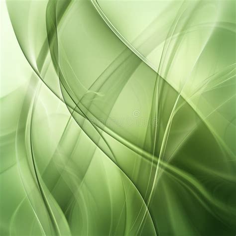 Abstract Green Background With Soft Flowing Lines And Curves Creating An Elegant Atmosphere