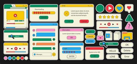 Retro Ui Vector Art Icons And Graphics For Free Download