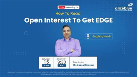 Arul Kumaran On Linkedin How To Read Open Interest To Get Edge Live Session Alice Blue