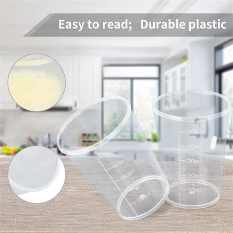 100pcs 50ml Plastic Graduated Measuring Beaker Set