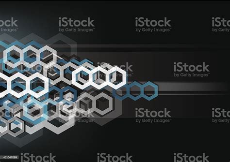 추상적임 수평계 검은색 배경 Hexagons 0명에 대한 스톡 벡터 아트 및 기타 이미지 0명 3차원 형태 개념 Istock