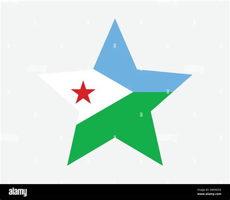 Djibouti Star Flag Djiboutian Star Shape Flag Country National Banner