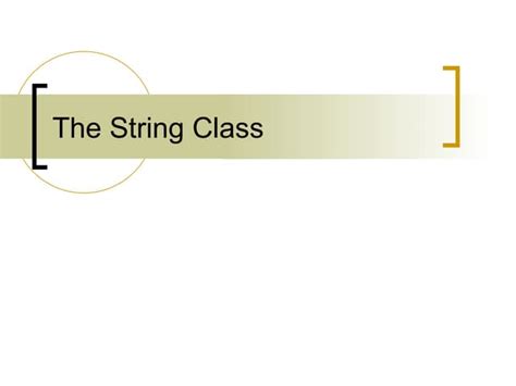 String Class Method Object Array Var Ppt