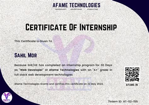 Sahil Mor On Linkedin Achievement Webdevelopment Internship