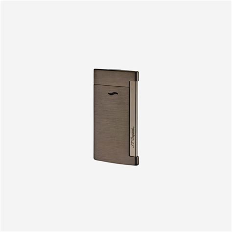 S T 듀퐁 슬림 7 브러쉬드 건 메탈 라이터 그레이 S T Dupont Kream