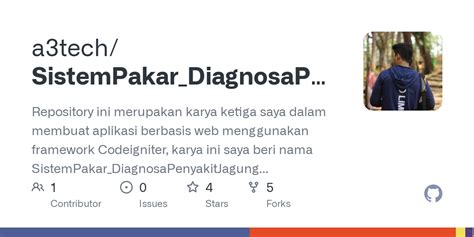 Github A3tech Sistempakar Diagnosapenyakitjagung Repository Ini Merupakan Karya Ketiga Saya