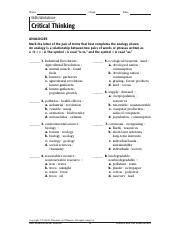 Crit Think Wksht Pdf Name Class Date Skills Worksheet Critical
