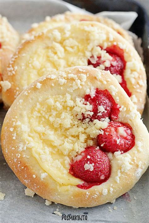 Delicious Strawberry And Custard Yeast Buns