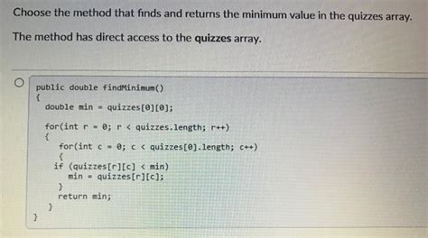 Solved An Array Called Quizzes Keeps Track Of Quiz Scores Chegg Com