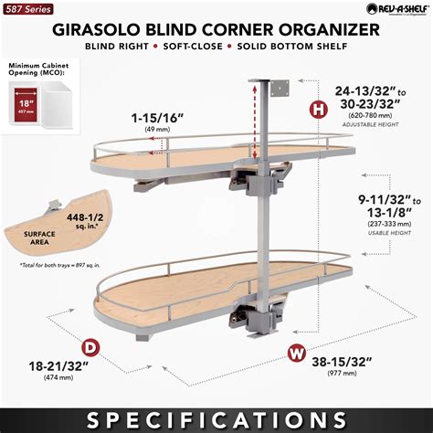 Girasolo Maple Chrome Blind Corner Organizer Rev A Shelf