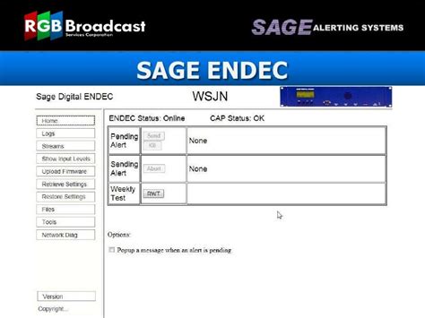 Sage Digital Endec Sage Alerting Systems