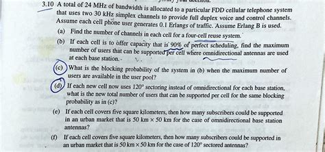 Solved A Total Of Mhz Of Bandwidth Is Allocated To A Chegg
