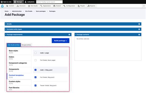partial configuration export acquia cohesion docs