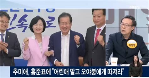 추미애 홍준표에 어린애 말고 오야붕에게 따져라