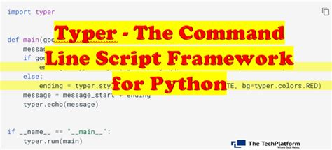 Typer The Command Line Script Framework For Python