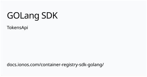 tokensapi golang sdk