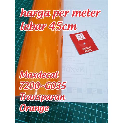 Jual Stiker Tembus Pandang Max Decal Sticker Vinyl Maxdecal Transparan Glossy Orange Shopee
