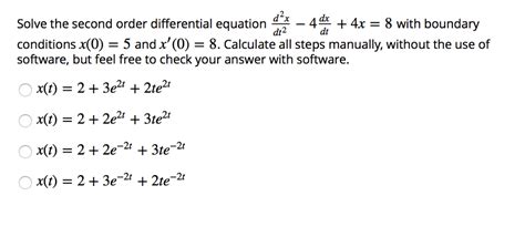 Solved Solve The Second Order Differential Equation Chegg