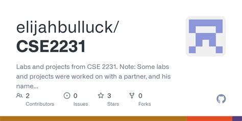 Github Elijahbulluck Cse Labs And Projects From Cse Note