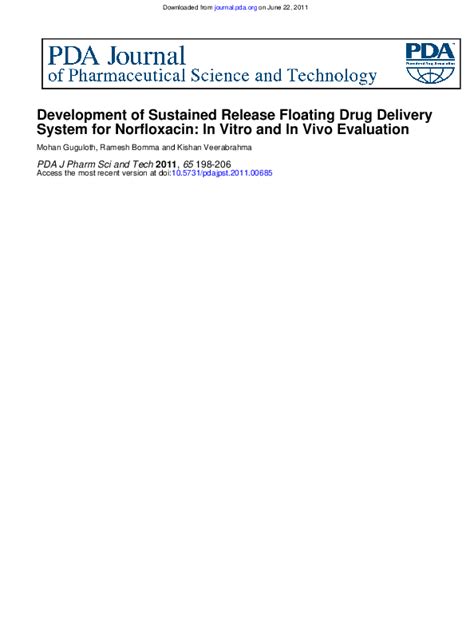 Pdf Development Of Sustained Release Floating Drug Delivery System