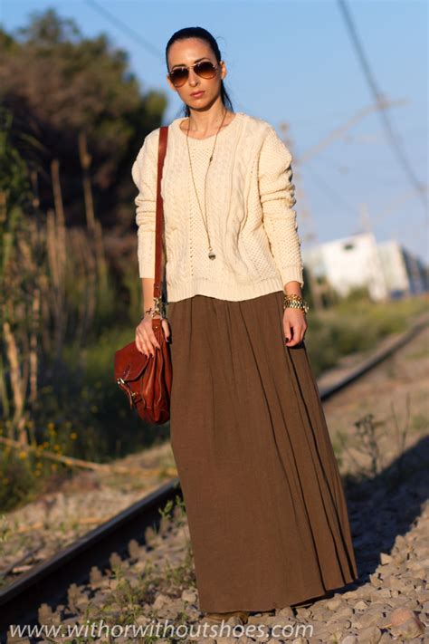 Maxi Skirt And Knitted Sweater With Or Without Shoes Blog