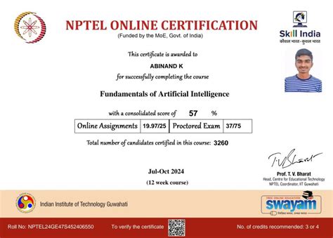 abinand k on linkedin nptel artificialintelligence learningjourney