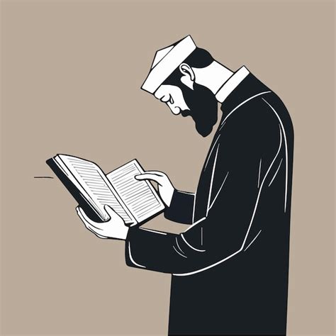 Leitura da torá ilustração vetorial de desenho animado isolado pessoas judaicas lendo a torá na