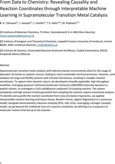 From Data To Chemistry Revealing Causality And Reaction Coordinates