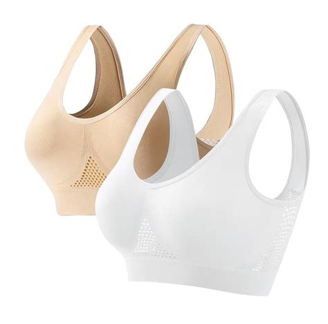 Ahdbta 2 Pack Sports Bras For Women Wirefree Mesh Breathable Underwear