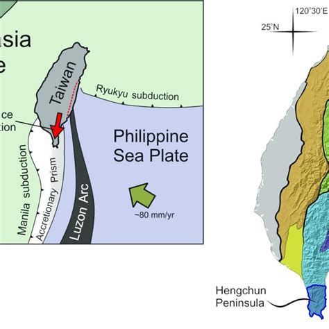 Geological Setting Of Taiwan Arc ­ Continent Collision Left Map Download Scientific Diagram