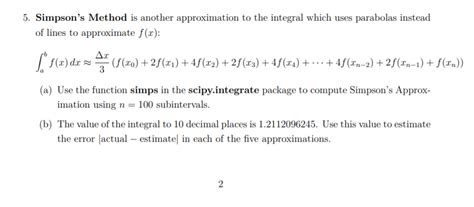 Use Python To Solve This Simpsons Method Is