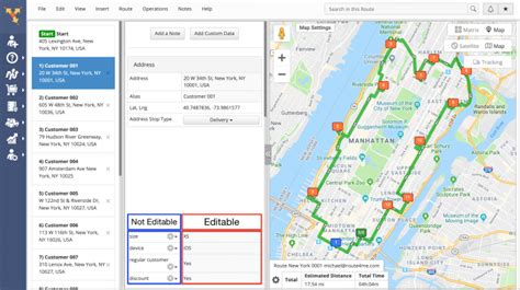 Route Planning With Custom Data And Delivery Information
