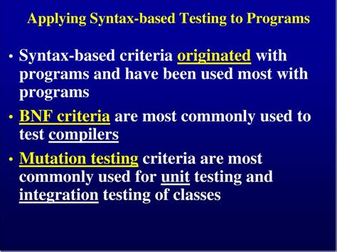 software testing syntax based testing ppt download