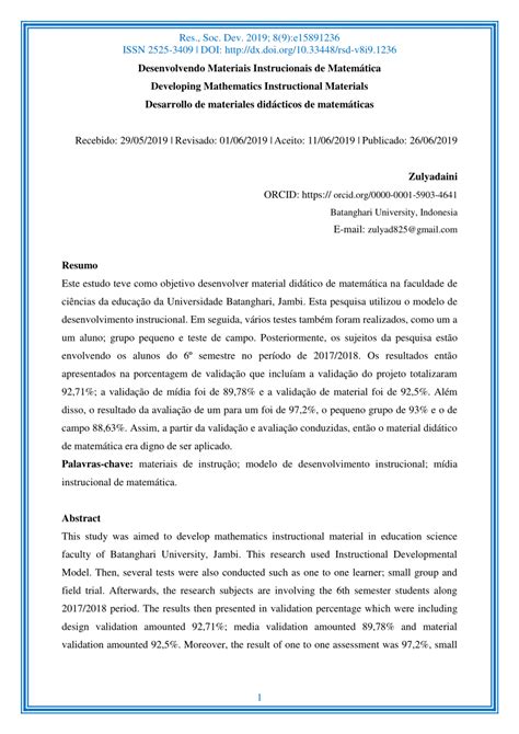 Pdf Developing Mathematics Instructional Materials