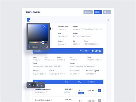 Invoice Creation Screen Dashboard By Mehmet Özsoy For Orizon Uiux Design Agency On Dribbble