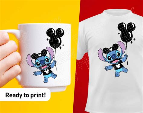 Stitch Svg Balloon Disneyland Png Clipart Dxf Cut File Etsy