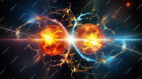 Premium Ai Image Subatomic Proton Particle Collision Nuclear Fusion