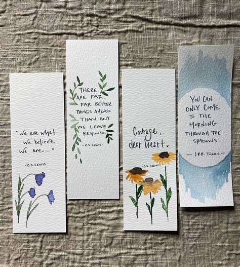 Quotes Watercolor Bookmarks Etsy In 2024 Handmade Bookmarks Diy