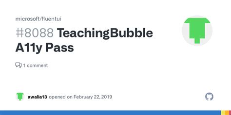 TeachingBubble A11y Pass Issue 8088 Microsoft Fluentui GitHub