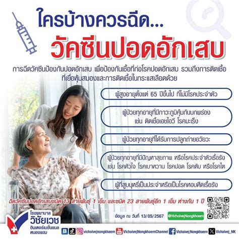 Vichaivej Nongkhaem Hospital วัคซีนปอดอักเสบในผู้สูงอายุ จำเป็น “โรค