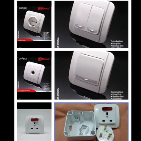 Jual BROCO STOP KONTAK SAKLAR SERI TUNGGAL SOKET TV AC GALLEO SOCKET