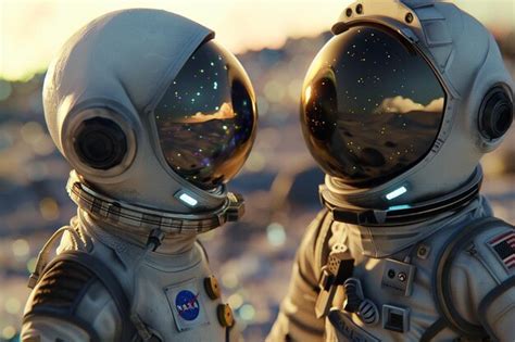 Premium Photo Astronaut And Alien Linguist Communicating Love Ac