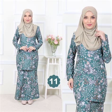 34 Tessa Set A Baju Kurung Moden Corak Floral Baju Kurung Printed Shopee Malaysia