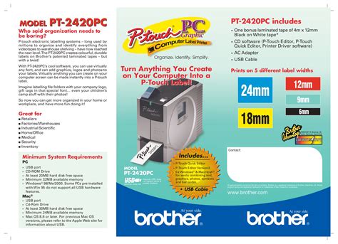 BROTHER Labeling Machine PT PC