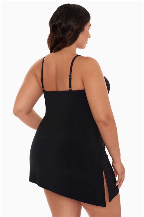 Magicsuit Plus Size Brynn Swim Dress Black Clearance Slimtswimsuit