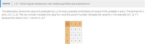 Solved Exercise 191 Which Logical Expressions With Nested