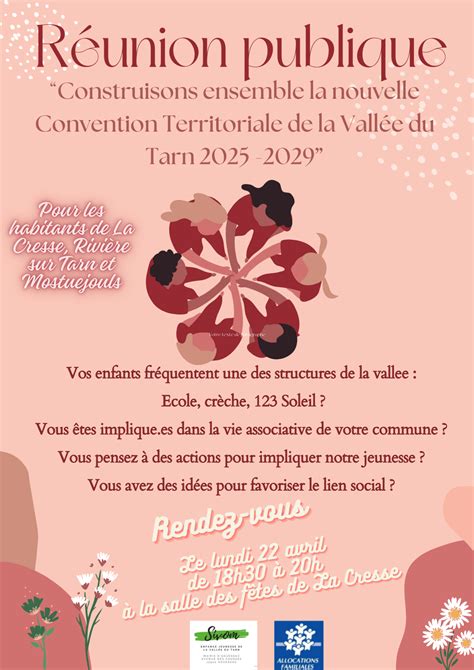 RÉUNION PUBLIQUE LE LUNDI 22 AVRIL DE 18H30 A 20H00 SALLE DES FÊTES DE