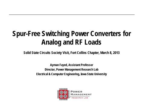 PDF Spur Free Switching Power Converters For Analog And Ewh Ieee Org